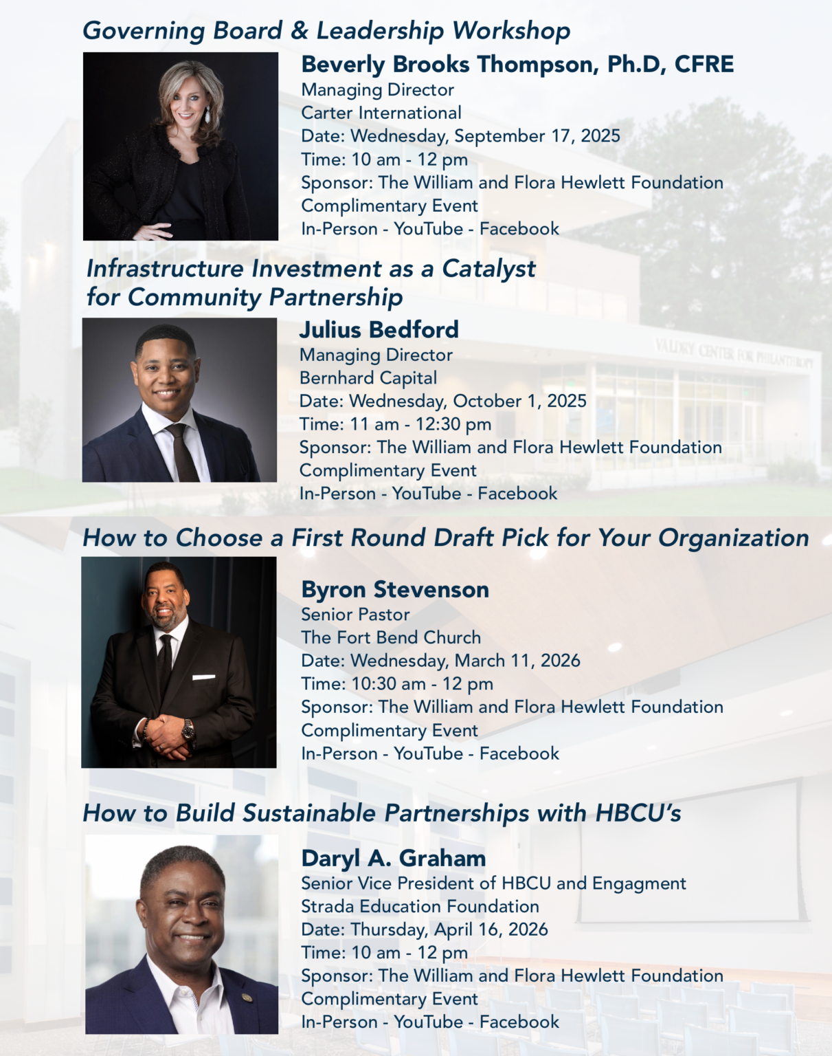 Catch Up on the 2024-25 Valdry Center Speaker Series and Register for ...
